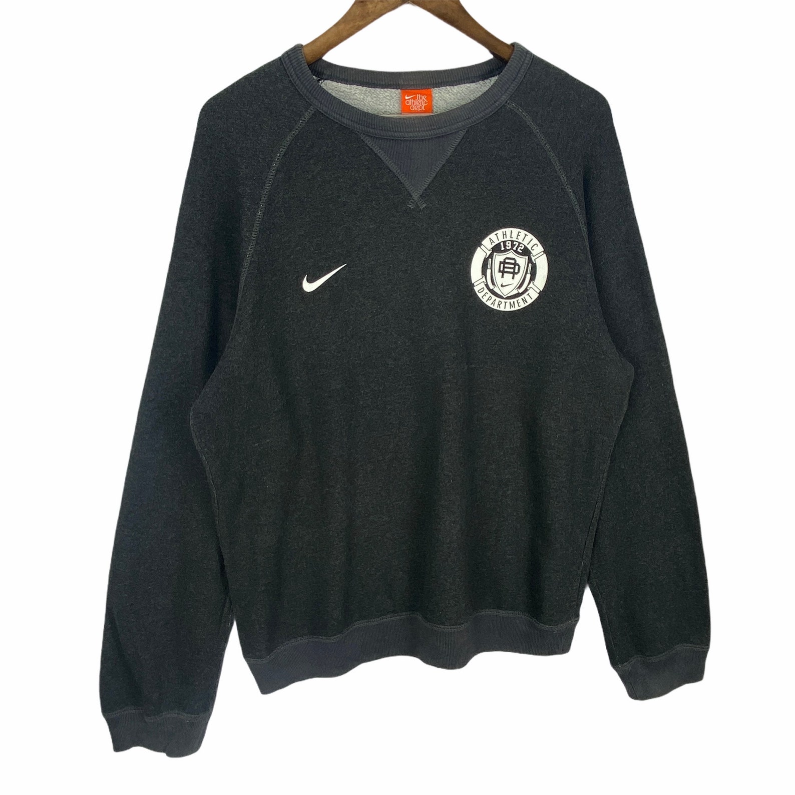 Vintage Nike Athletic Department Crewneck Sweatshirt Dark Grey Made in ...