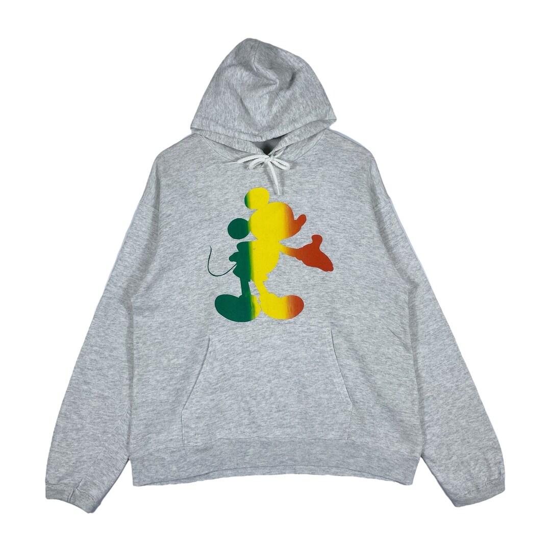 Vintage 90s Mickey Mouse Rastafarian Reggae Hoodie Sweater Made in USA ...
