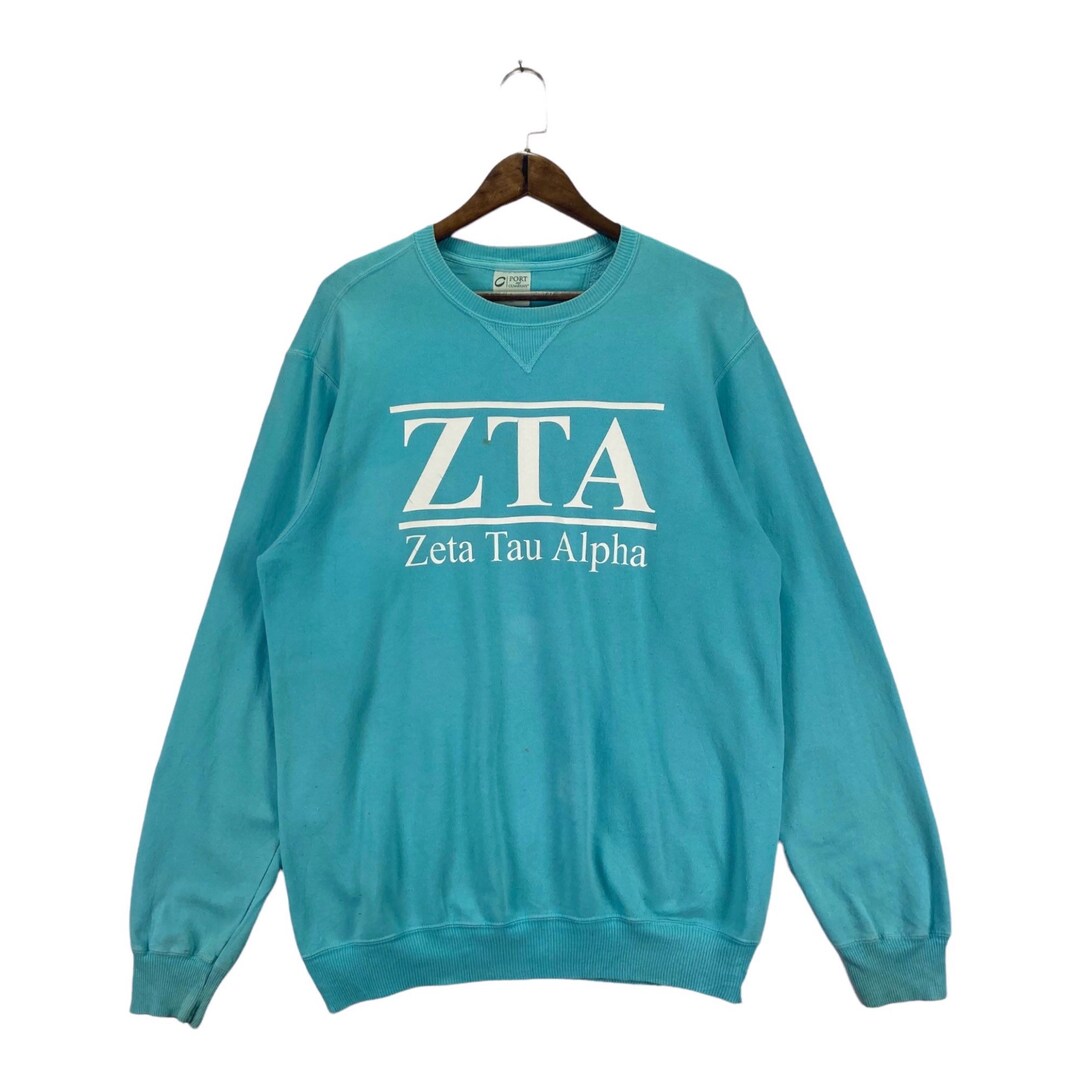 Vintage ZTA Zeta Tau Alpha College Sweatshirt Crewneck Big Logo ...