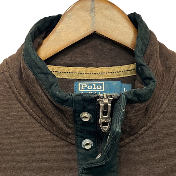 Vintage Polo Ralph Lauren Quater Zip Snap Button Swea… - Gem