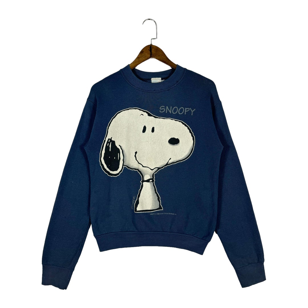 Vintage 90s Snoopy Peanuts Sweatshirt Crewneck Blue Made in USA Artex ...