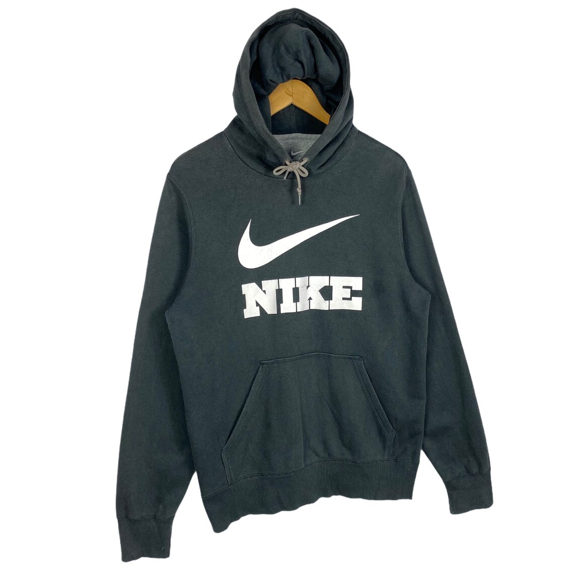 Vintage Nike Hoodie Pullover Big Logo Dunkelgrau Made In - Etsy.de