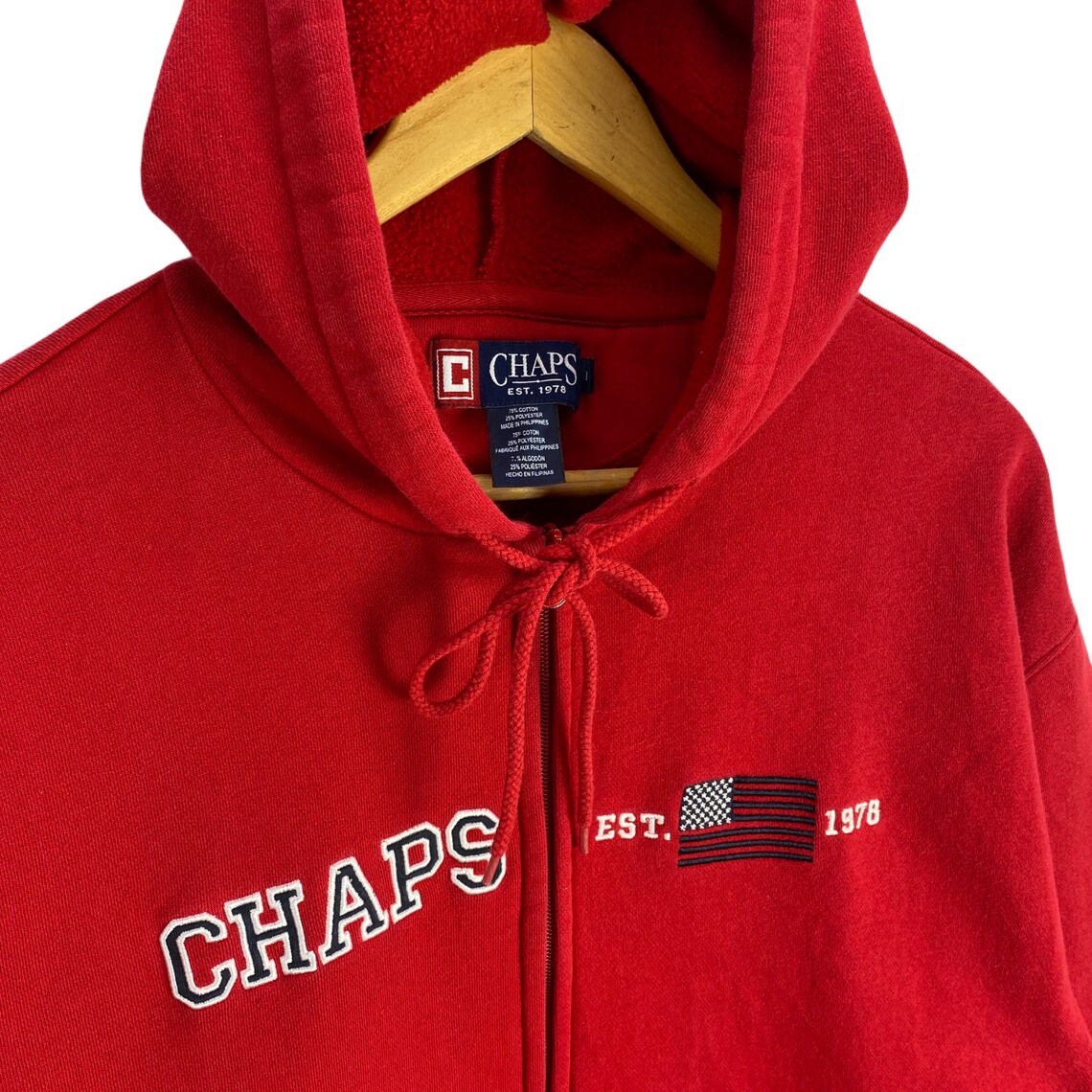 Vintage Chaps Ralph Lauren Hoodie Zip up Sweater Big Logo - Etsy