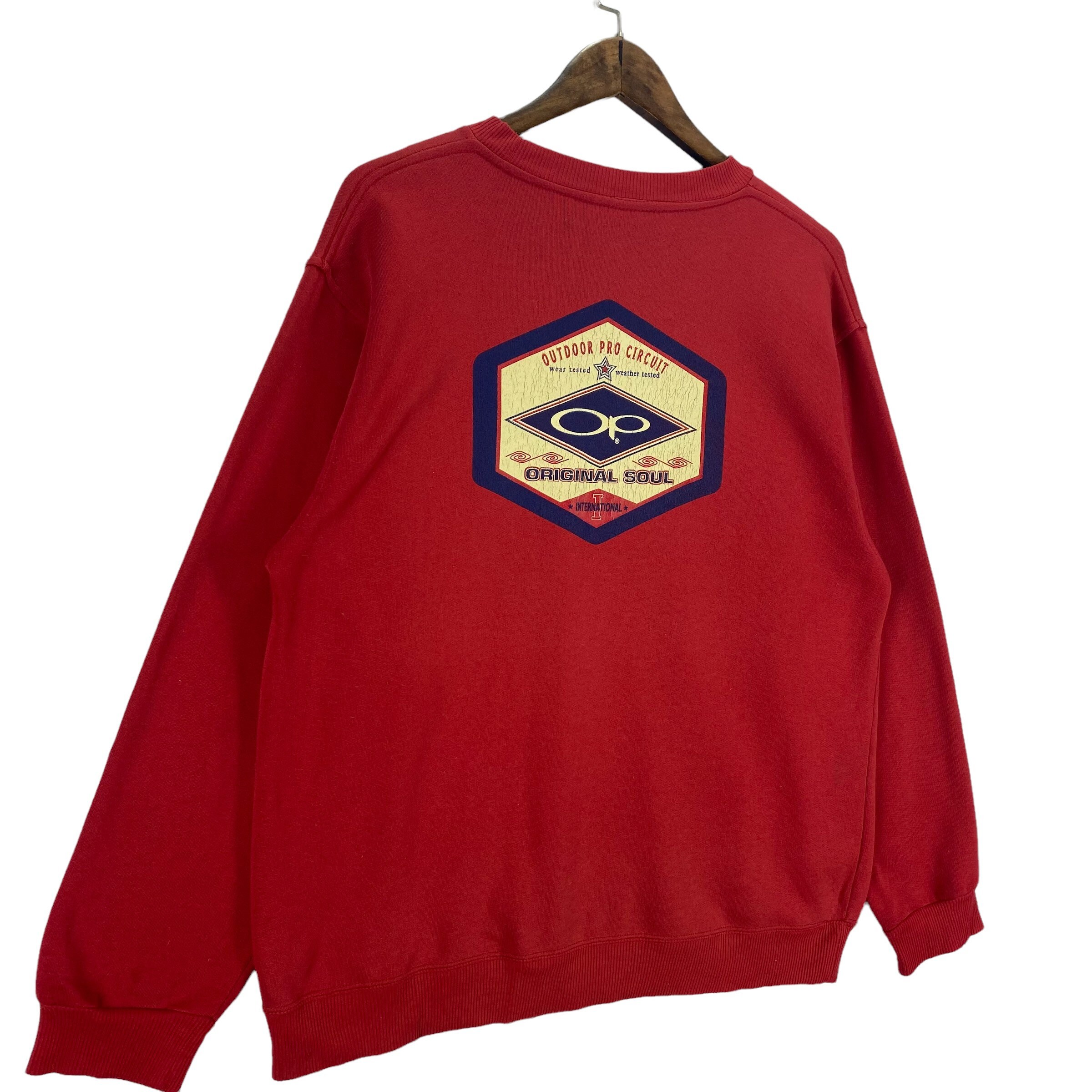 Vintage Ocean Pacific Sweatshirt Crewneck OP Surf Red Pullover Jumper ...