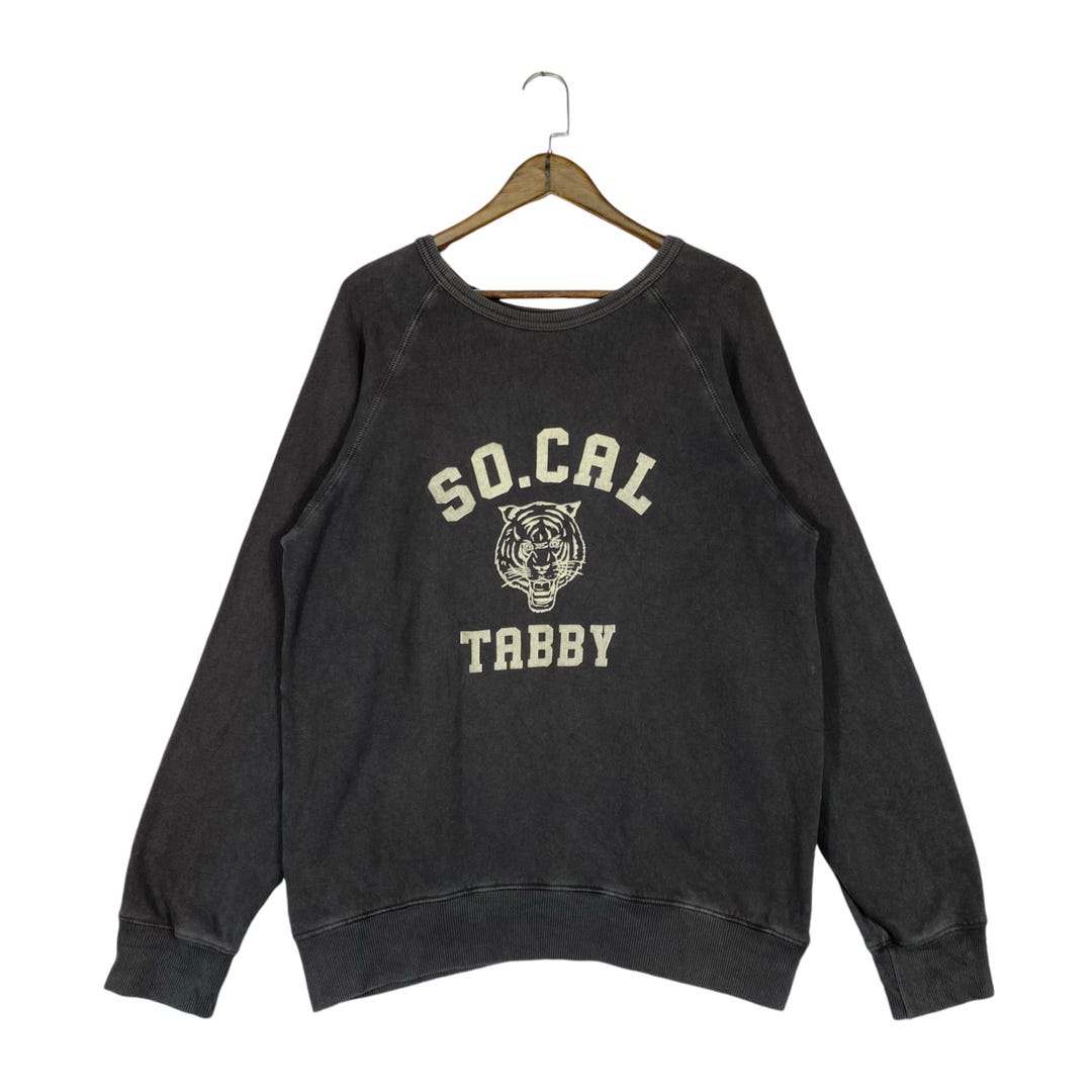 Vintage Mixta Japan so Cal Tabby Stonewashed Sweatshirt Crewneck Brown ...
