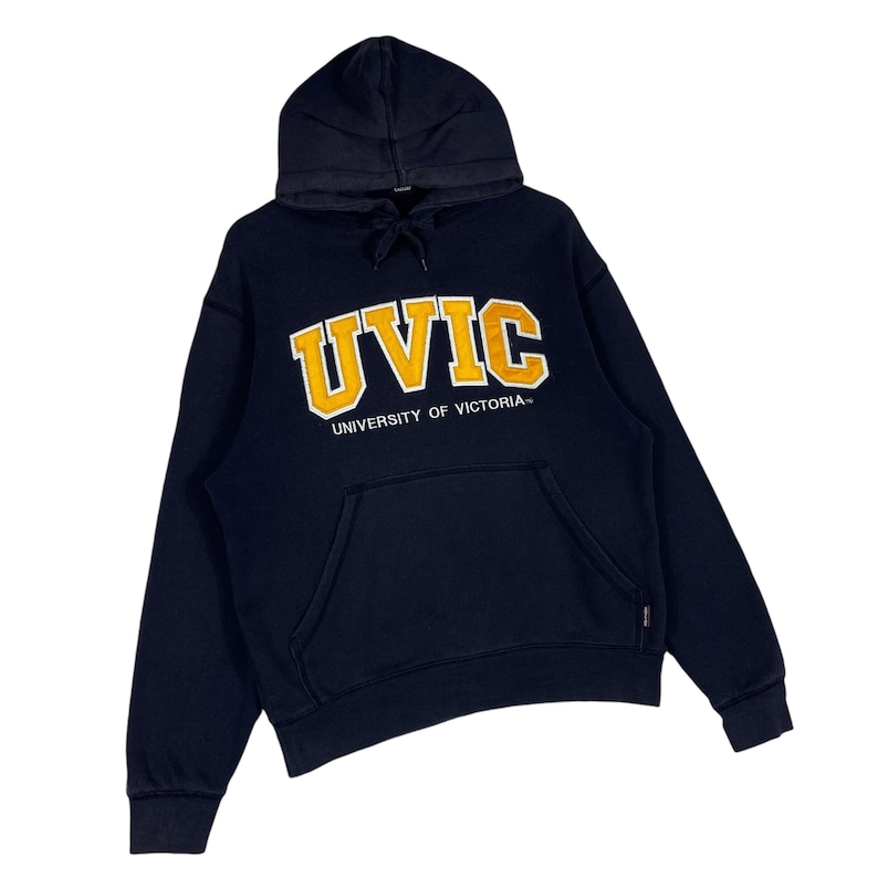 Vintage University of Victoria Canada Hoodie Sweater Big Logo Blue ...