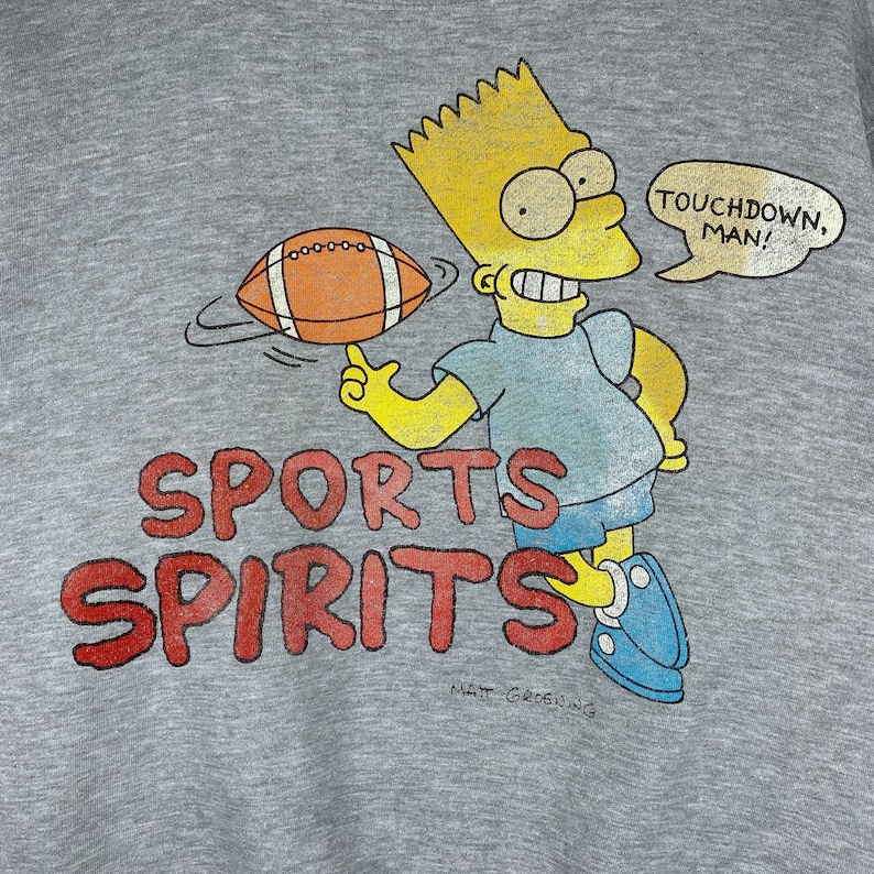 Vintage 90s Bart Simpson Sweatshirt Crewneck Grey Big Logo Pullover ...