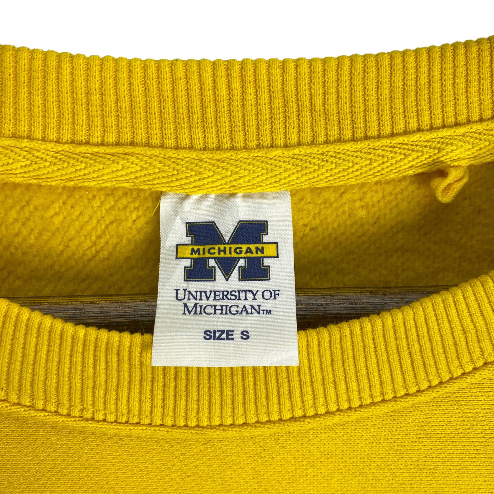 Vintage University of Michigan Crewneck Sweatshirt, Big Logo, Yellow ...