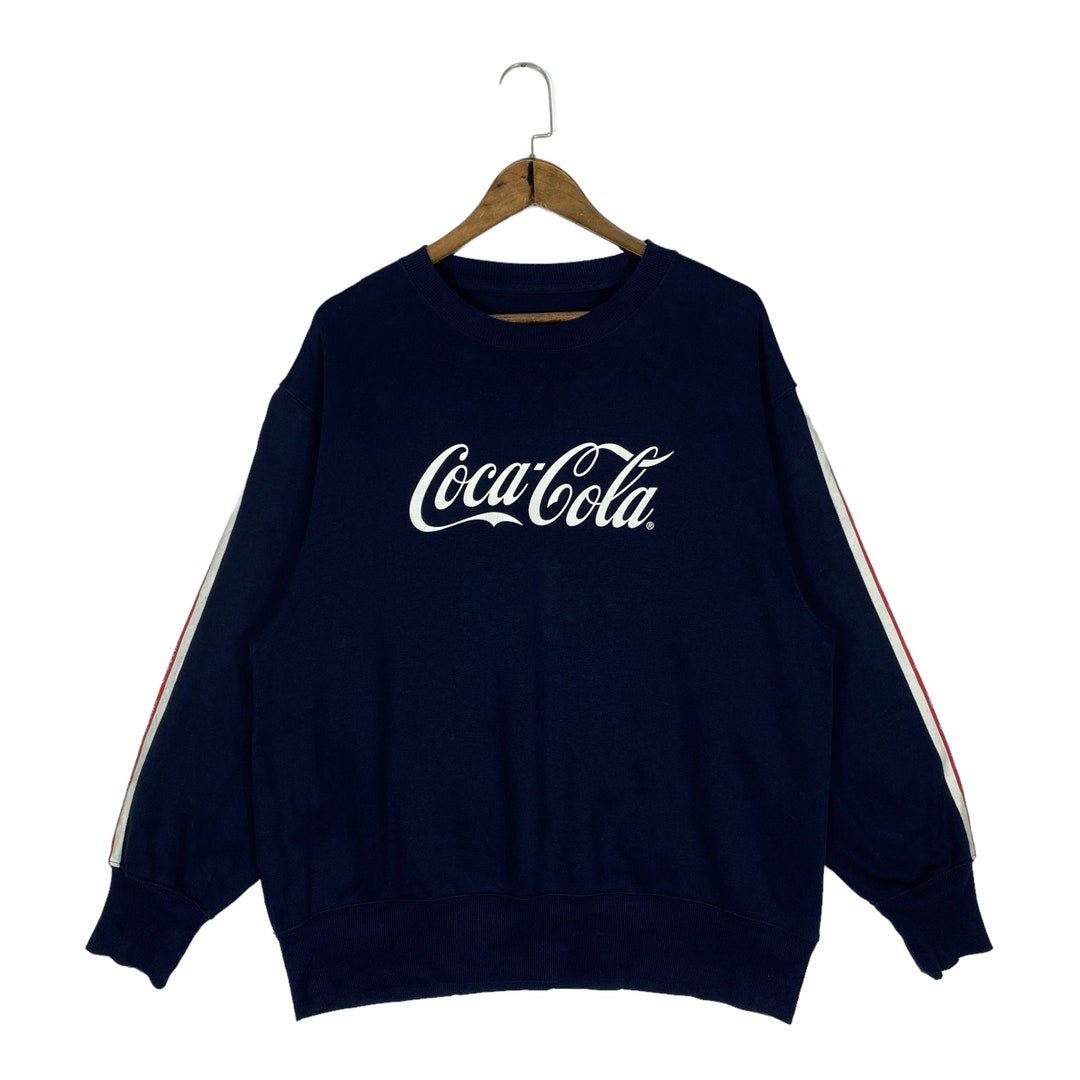 Vintage Coca Cola Sweatshirt, Big Logo Navy Blue Pullover (size L) - Etsy