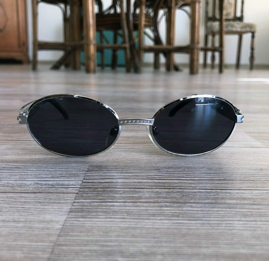 Vintage Charro Oval Sunglasses Steampunk Metal Frame Made in Italy 80s ...