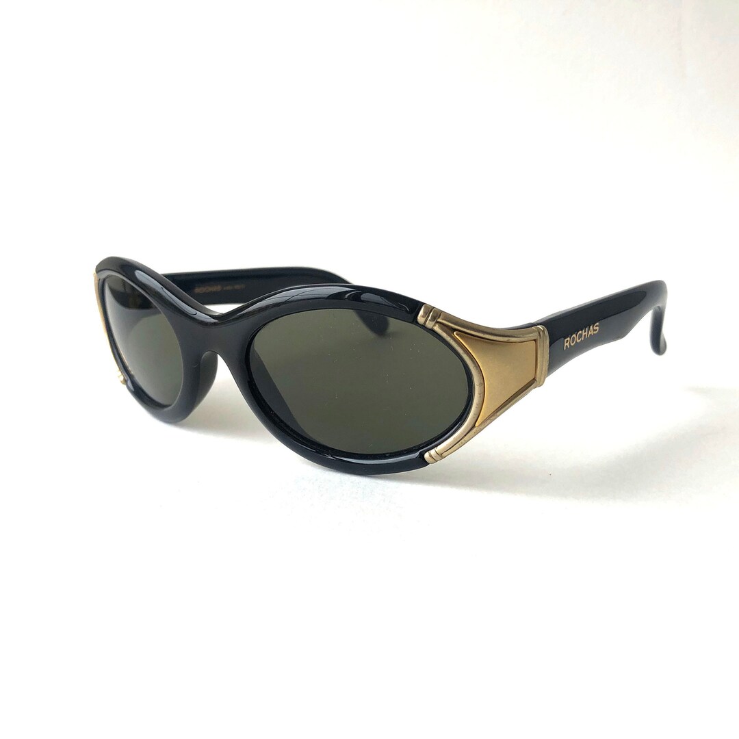 Rochas Vintage // 80s Y2k 00s // Paris Vintage Black Oval Gold Sport ...