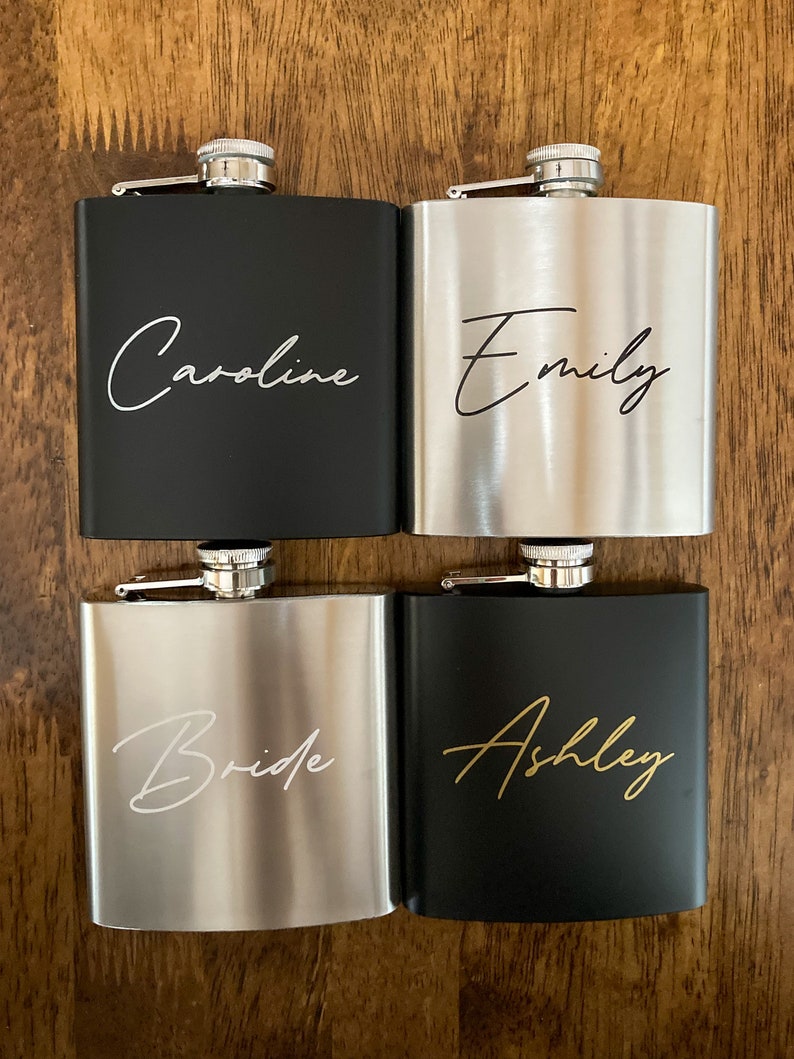 Custom Name Flask Personalized Flask Bridesmaid Flasks - Etsy