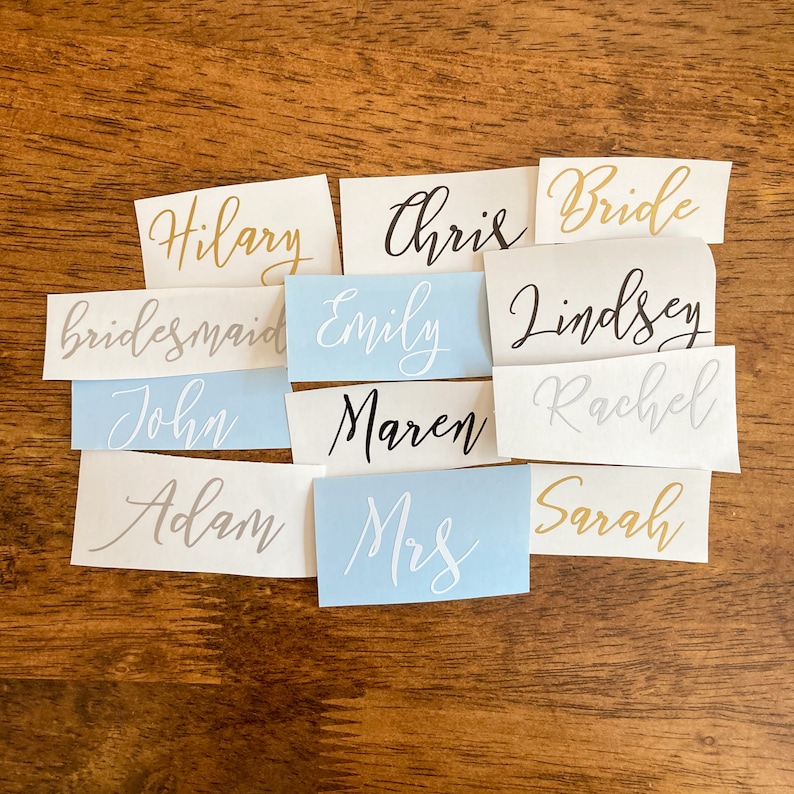 Wine Glass Decal, Custom Name Vinyl Decal for Glass, Personalized Name ...