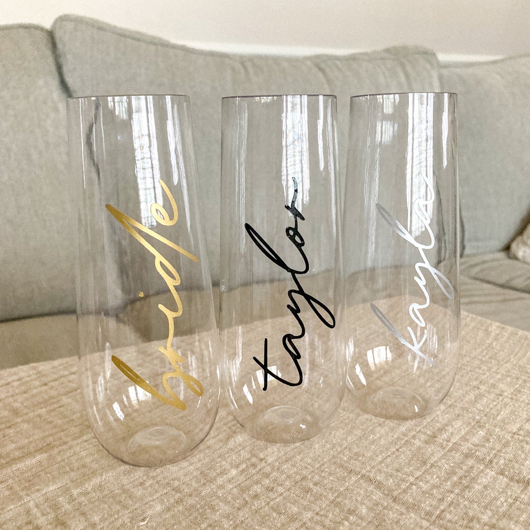 Champagne Flute Decals, Custom Champagne Decals, Personalized Champagne ...