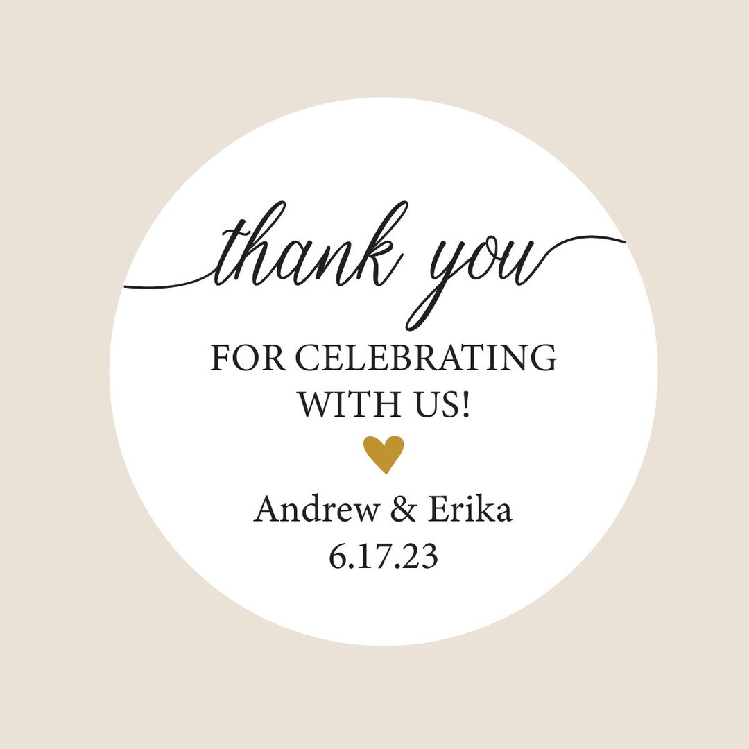 Wedding Sticker, Personalized Sticker, Party Favor Stickers, Thank You ...