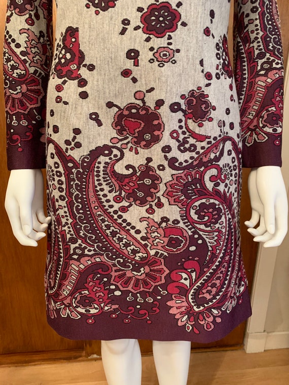 1960s 1970s vintage mod midi dress paisley pattern fl… - Gem