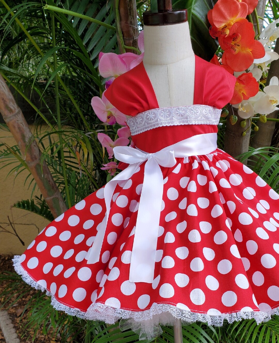Minnie Mouse Red Girl Dress Costume Minnie Mouse Party Outfit Little ...