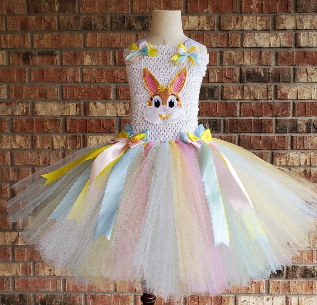 Girl Easter Dress Easter Bunny Dress Rainbow Dress Flower Girl Easter ...
