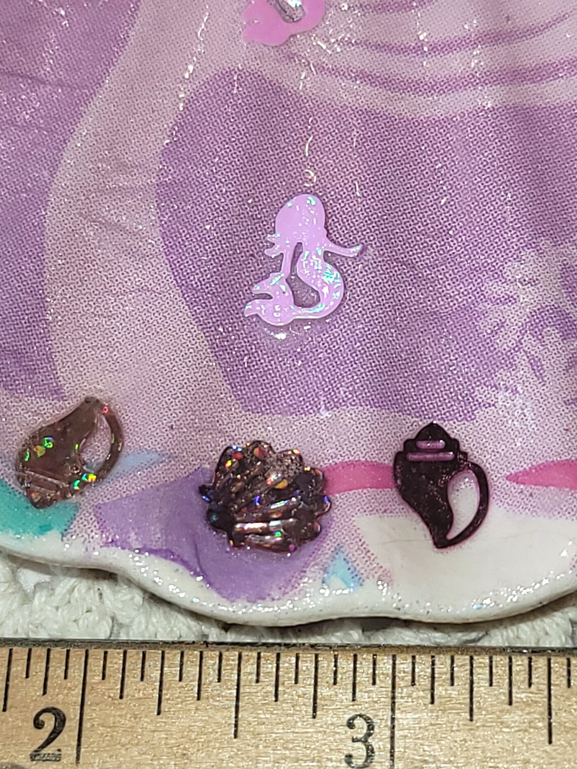 Mermaid Ceramic Sea Shell Mermaid Tail Background With Embellishments ...