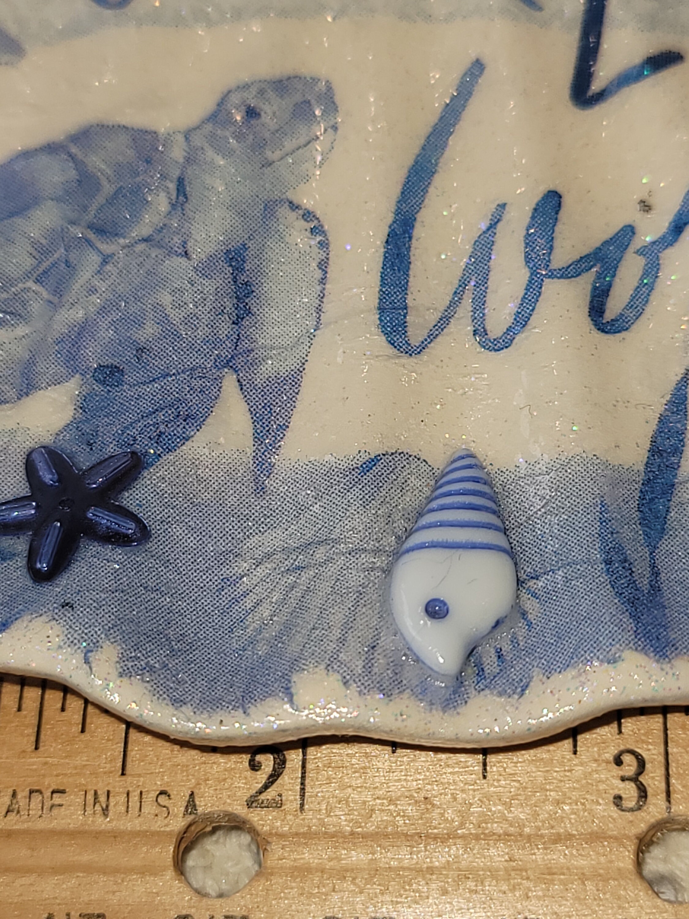 More Beach / Less Worry Ceramic Shell Shaped Dish With Mermaid and ...