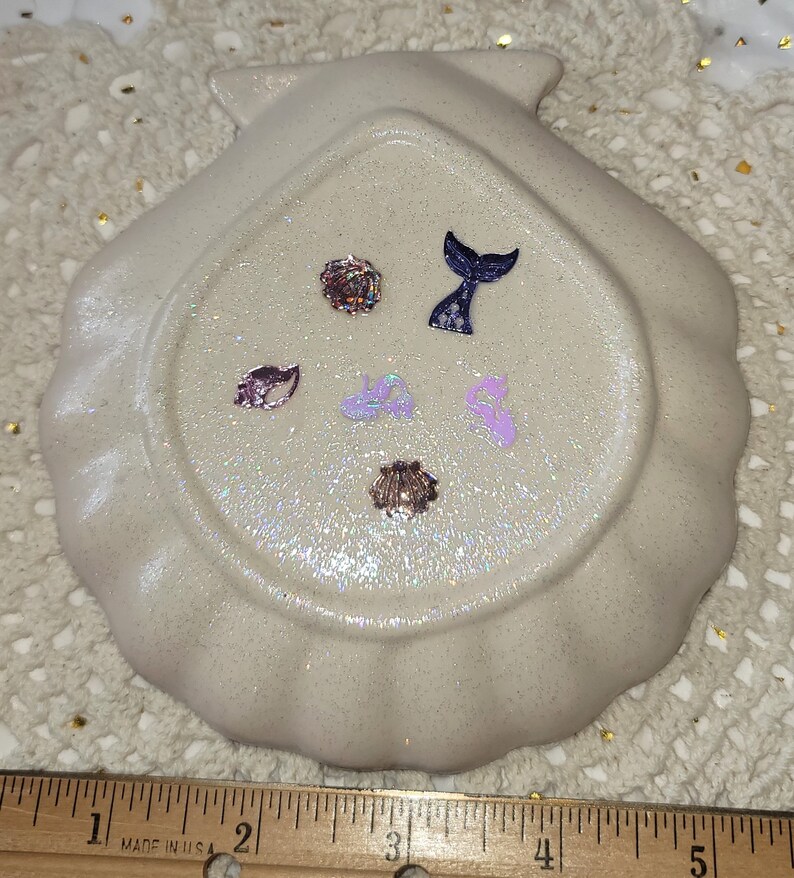 Mermaid Ceramic Sea Shell Mermaid Tail Background With - Etsy