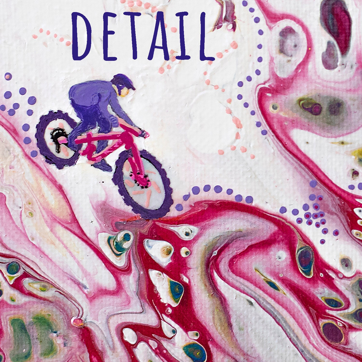 Original Painting Poster, Abstract Biker Art, Colorful & Playful Design ...