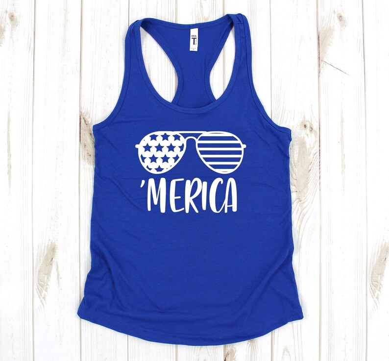 Merica Tank Top Funny Women's 4th of July Tank Patriotic | Etsy