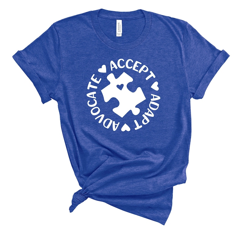 Advocate Accept Adapt T-shirt Unisex Crew Neck Shirt Autism - Etsy