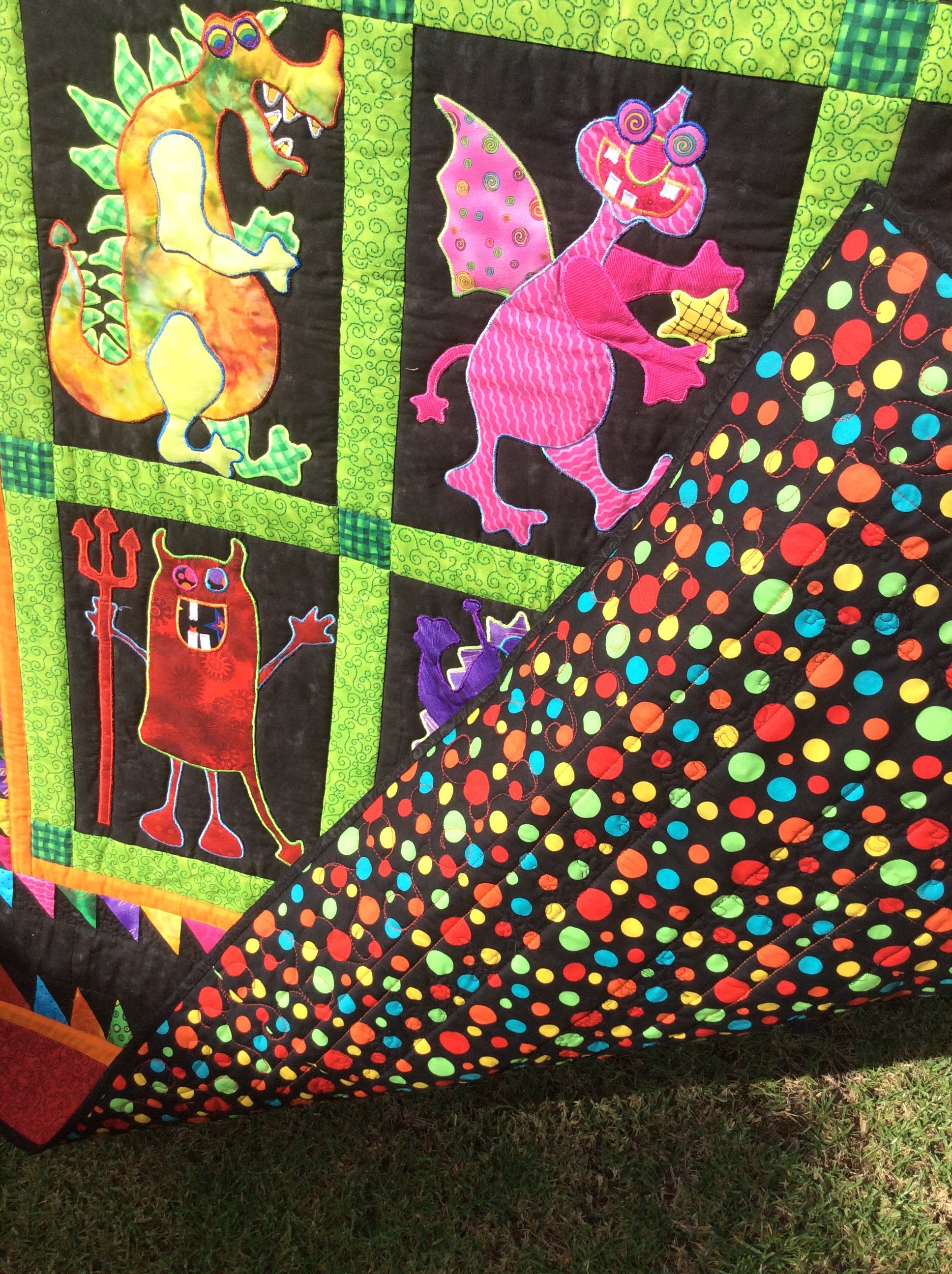 Handmade monsters Inc Patchwork Quilt - Etsy