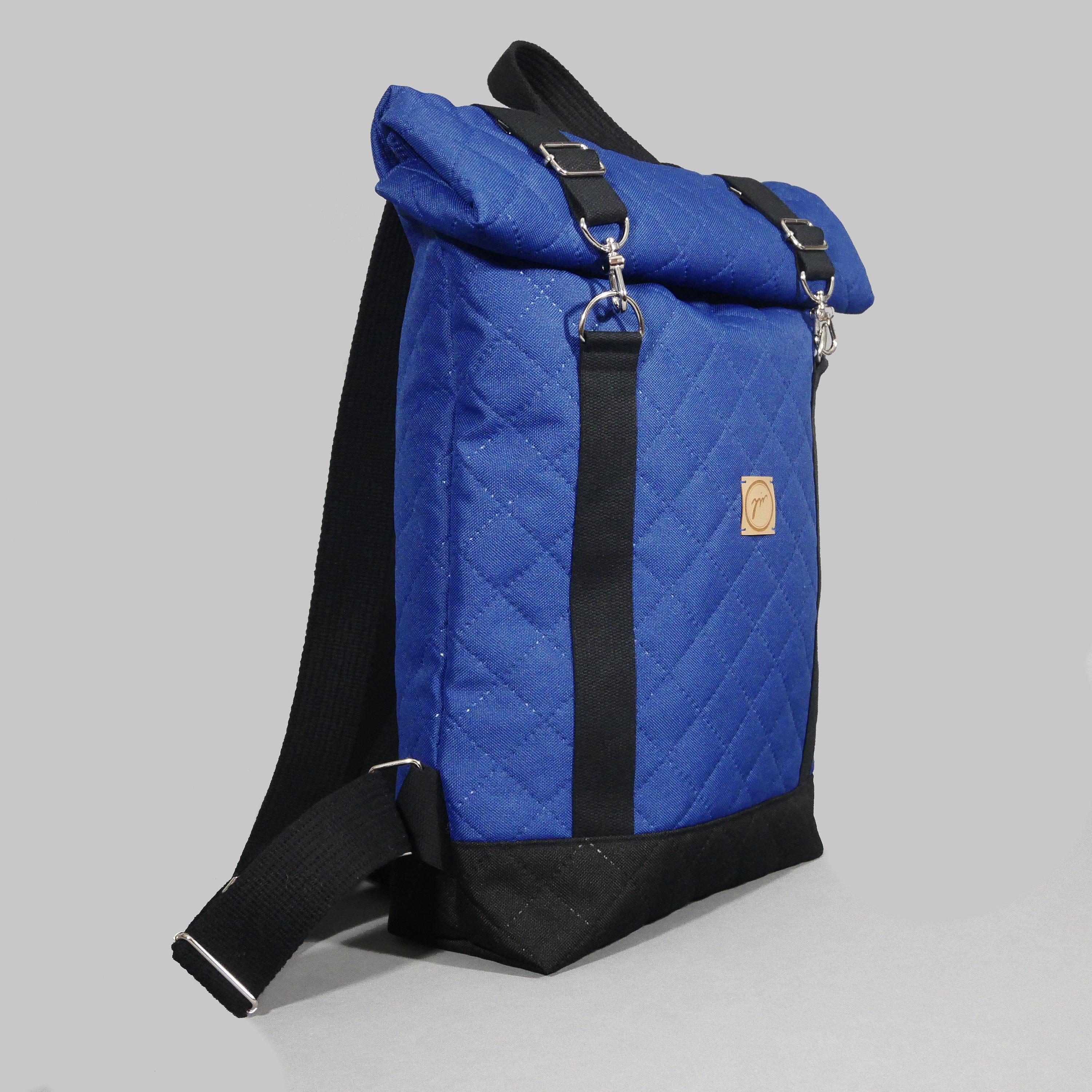 Rolltop Rucksack blau minimalistischer Rucksack Unisex | Etsy