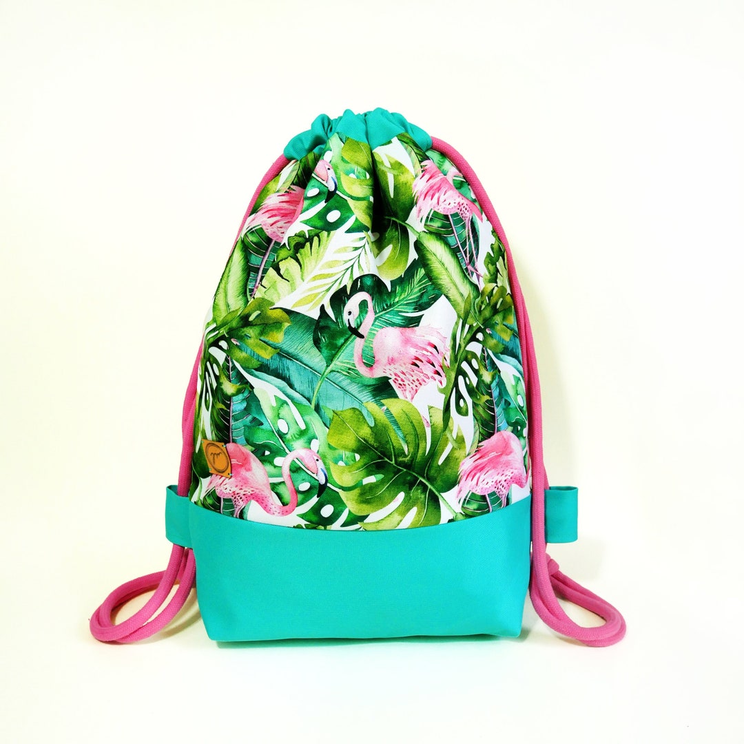 Pink Flamingo Drawstring Backpack, Woman Bag, Cycling Backpack ...