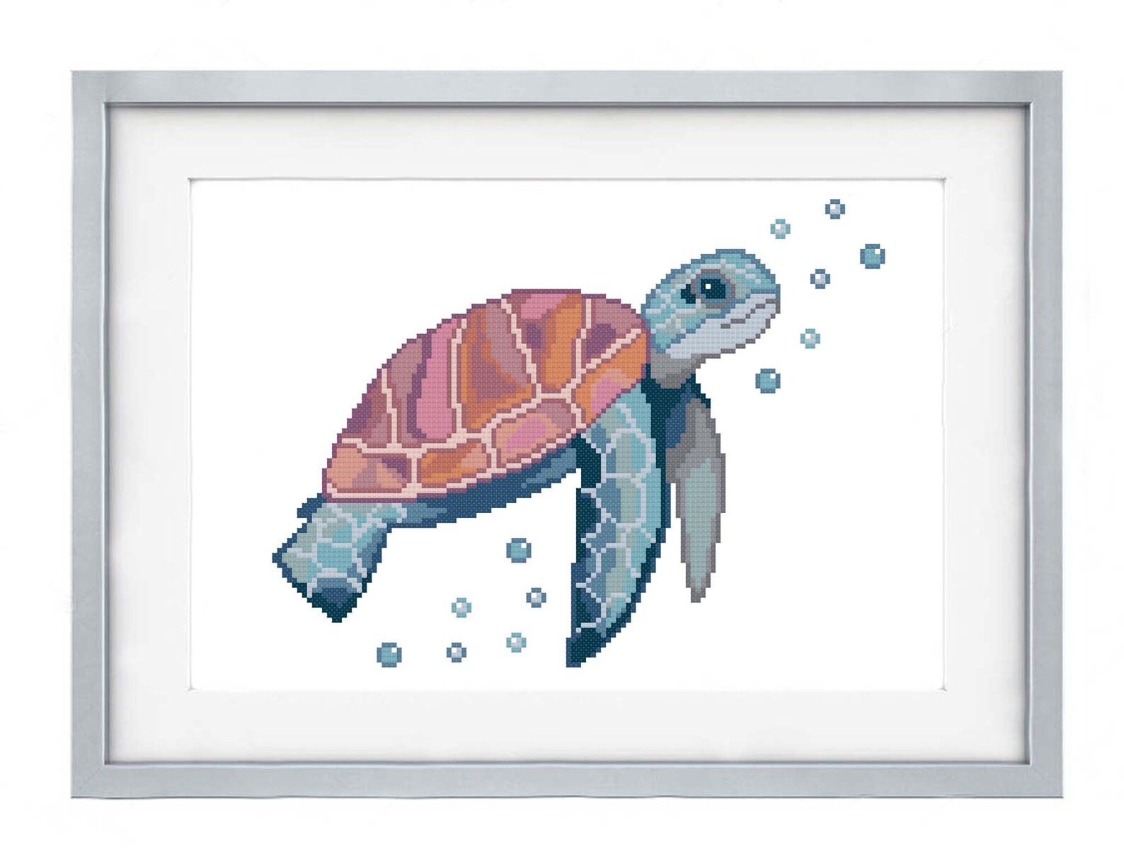 Colorful Sea Turtle Cross Stitch Pattern Animal Cross Stitch | Etsy