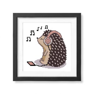 Music Cross Stitch Pattern Headphone Cross Stitch Modern Embroidery ...