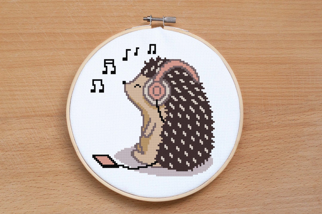 Music Cross Stitch Pattern Headphone Cross Stitch Modern Embroidery ...