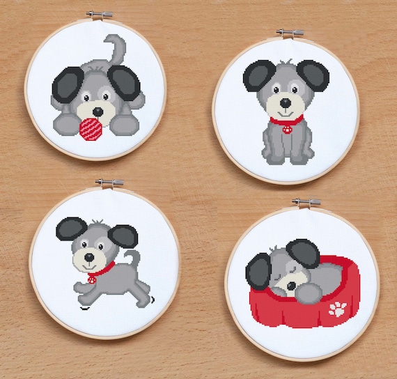 Puppy cross stitch pattern PDF Dog cross stitch Nursery decor | Etsy