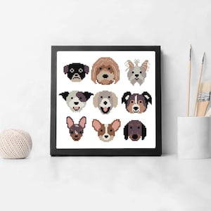 Dogs Cross Stitch Pattern PDF Dog Breeds Dog Lover Easy Modern Cross ...