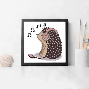 Music Cross Stitch Pattern Headphone Cross Stitch Modern Embroidery ...
