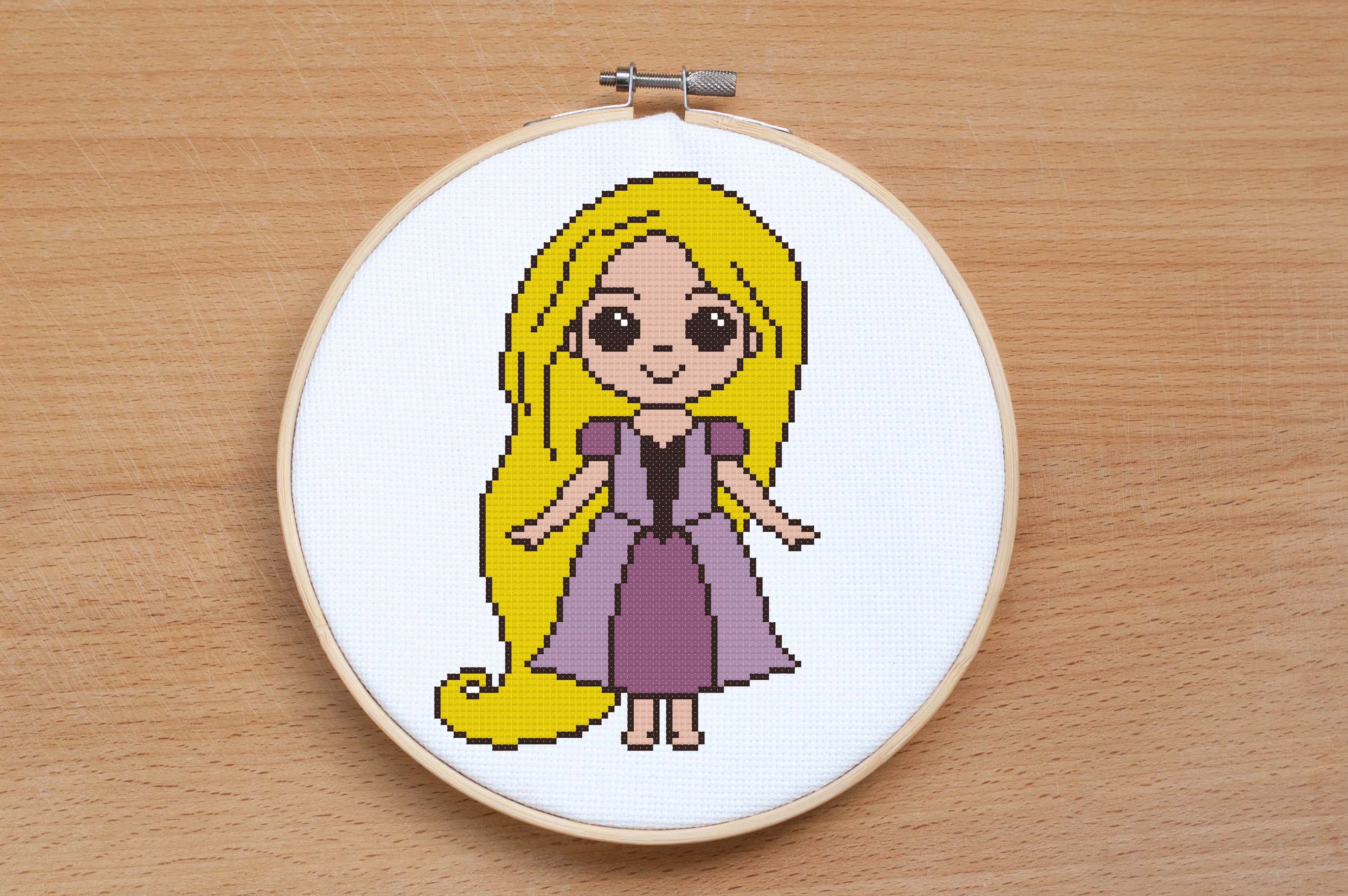 Princess Cross Stitch Pattern PDF Rapunzel Jasmine Belle Sofia | Etsy