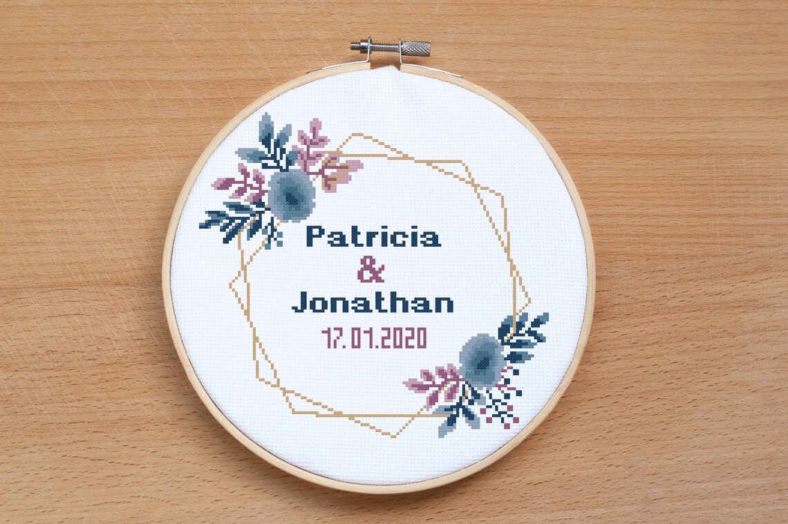 Wedding Cross Stitch Pattern Personalized Cross Stitch | Etsy