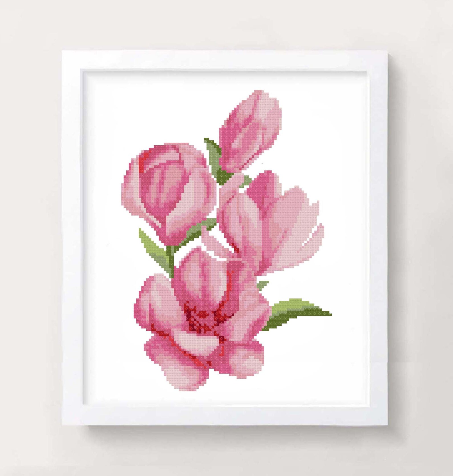 Magnolia Cross Stitch Pattern PDF Flower Cross Stitch Modern | Etsy