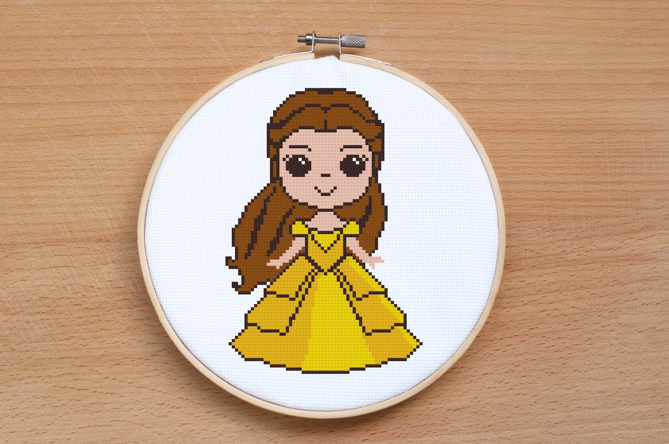 Princess Cross Stitch Pattern PDF Rapunzel Jasmine Belle Sofia | Etsy