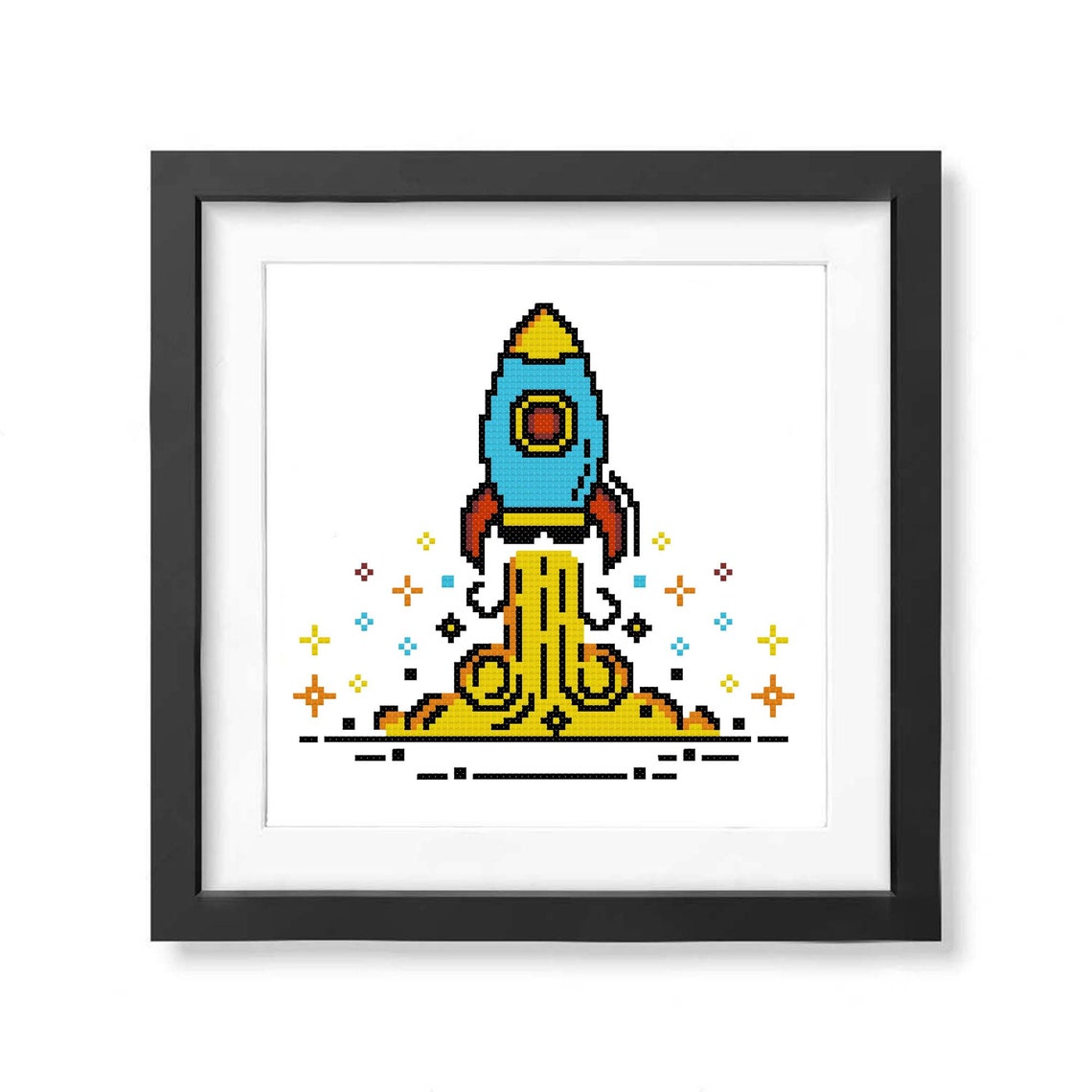 Rocket Cross Stitch Pattern PDF Space Cross Stitch Baby Cross - Etsy