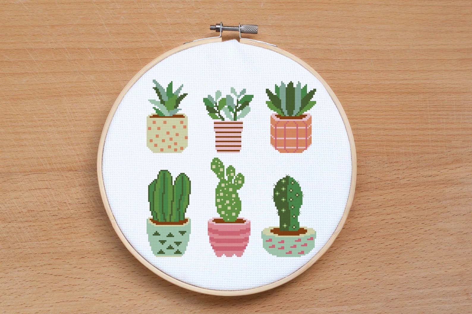 Cute Cactus Cross Stitch Pattern PDF Modern Cross Stitch Chart - Etsy