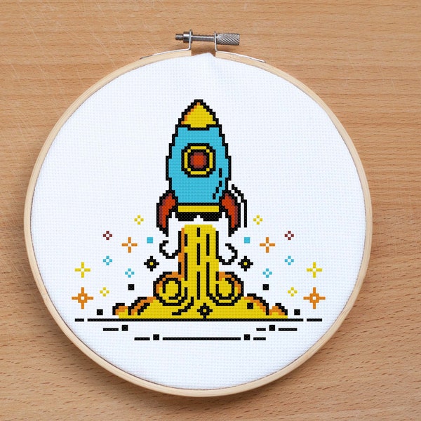 Rocket Cross Stitch Pattern - Etsy