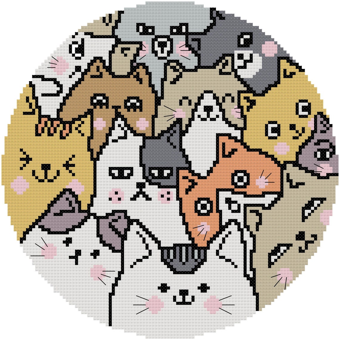 Funny Cats Cross Stitch Pattern Kitten Cat Modern Cross Stitch - Etsy