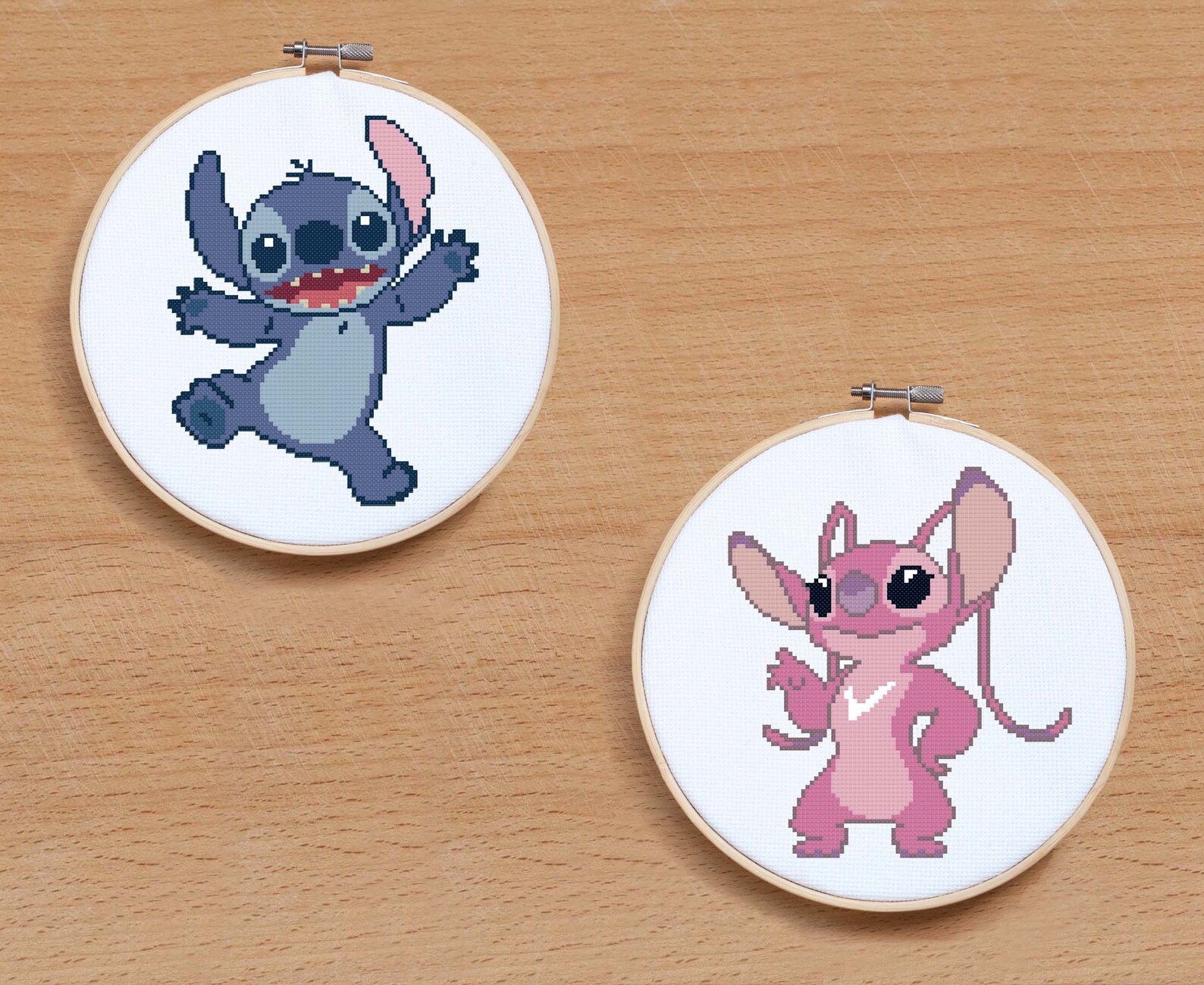Angel and Stitch Cross Stitch Pattern, Modern Nursery Decor (printable ...