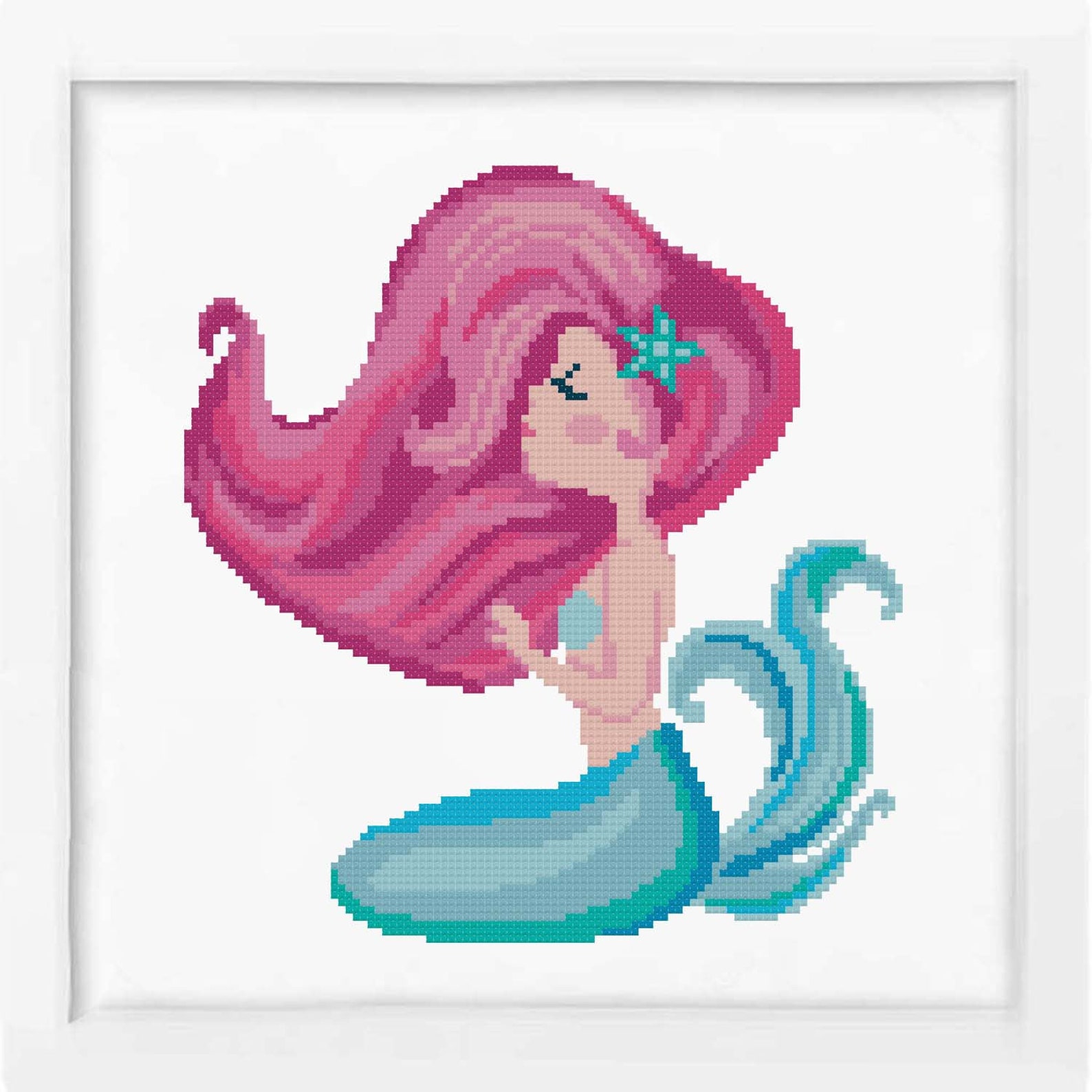 Mermaid Cross Stitch Pattern PDF Baby Cross Stitch Modern | Etsy