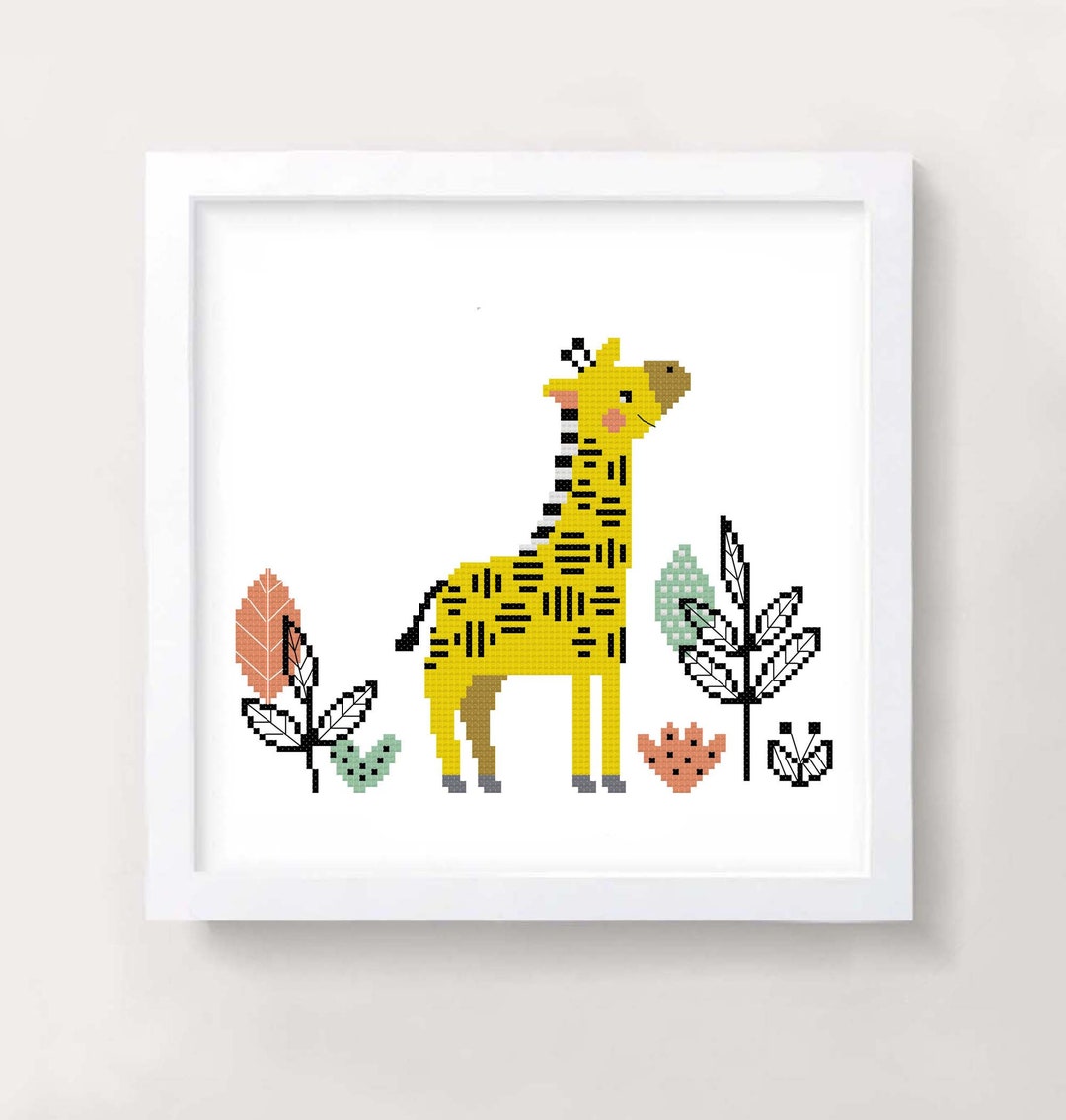 Giraffe Cross Stitch Pattern Baby Cross Stitch Animal Cross Stitch Easy ...