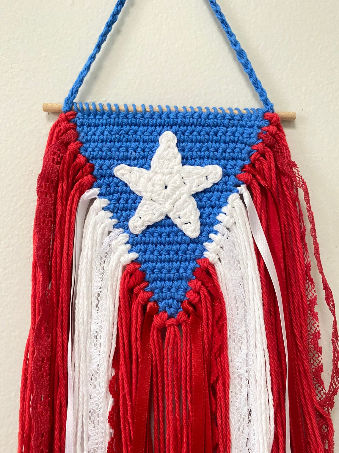 Puerto Rico Crochet Flag - Etsy