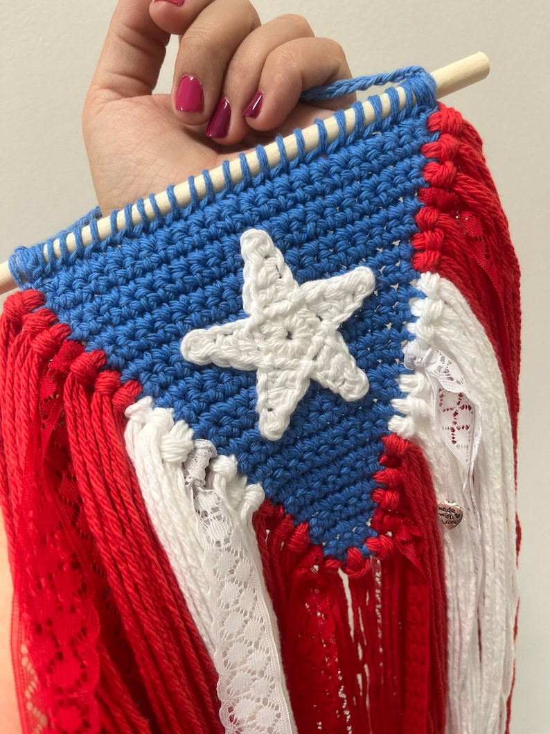 Puerto Rico Crochet Flag - Etsy